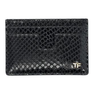 Tom Ford Homme, Accessoires, Noir, Taille: ONE Size Porte-cartes en Python Noir