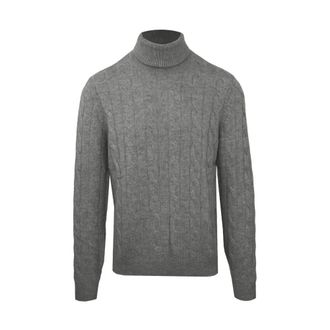 Malo Homme, Pulls, Gris, Taille: 2XL Pull col roul&eacute; en laine avec tresses pour hommes