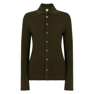 Bottega Veneta Cashmere And Silk Rib Shirt - - Knitwear - Damen - Gr&uuml;n - S