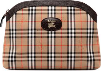 Burberry pochette en toile à motif Haymarket Check (années 1900) - Marron
