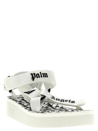Palm Angels Womens Bicolor Polyester Flat Sandals