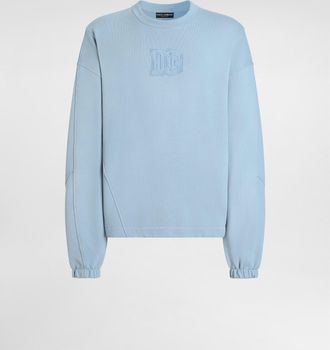 Dolce & Gabbana Treated Cotton Sweatshirt - Mann Sweatshirts Hellblau Xl