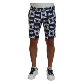 Dolce & Gabbana Kronenprint Casual Chino Shorts - - Shorts - Herren - Blau - XS