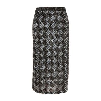 P.A.R.O.S.H. Full Sequin Stretch Skirt - - Skirts - Damen - Braun - XS