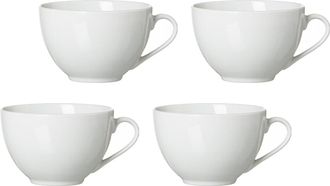 Ritzenhoff & Breker Bianco Cappuccinotassen 4er Set, Porzellan, Wei&szlig;