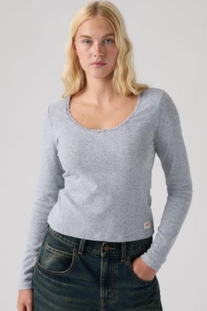 Levi's Dry Goods Pointelle Lace Long-Sleeve Top - Damen - Grau / Grau