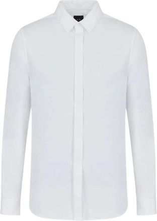 A|X Armani Exchange Klassisches Stretch-Baumwoll-Satinhemd - - Shirts - Herren - Wei&szlig; - M