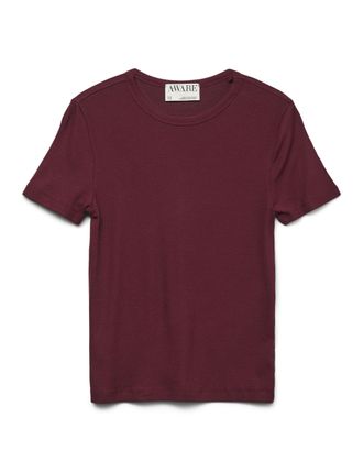 Vero Moda Damen Awirwina Ss O-Neck T-Shirt Noos, Zinfandel, Large