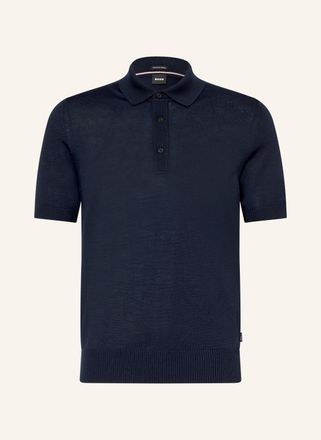 HUGO BOSS Strick-Poloshirt Nolano blau