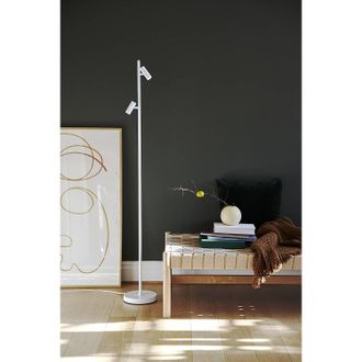 Nordlux home24 Standleuchte Ø 3cm Weiß/Weiß Stahl, lackiert Polyester PVC Nicht austauschbare LEDs LED-Platine