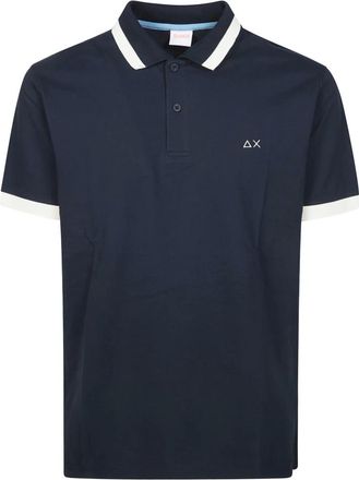 Sun 68 Homme, Tops, Bleu, Taille: S Polo Bordo Contrasto