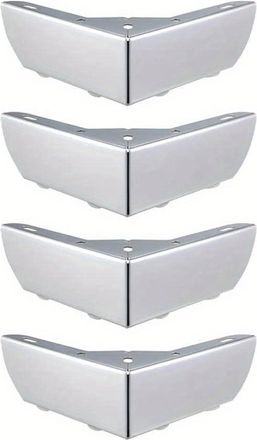 Generic 4 St&uuml;ck robuste, hochbelastbare M&ouml;belbeine aus Metall, dreizackige F&uuml;&szlig;e for Schr&auml;nke und Sofas, DIY-Beschl&auml;ge(Silver4pcs)