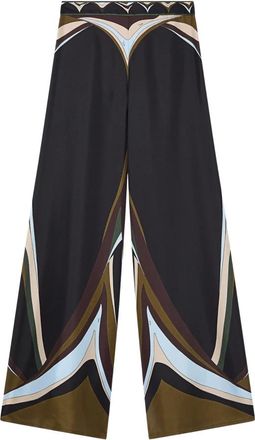 Pucci Femme, Pantalons, Multicolore, Taille: 38 FR Fari Print Silk Palazzo Pants