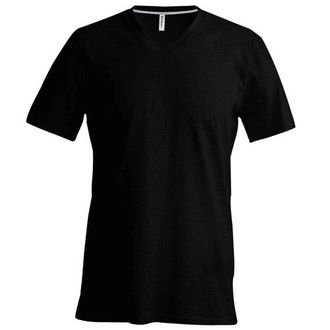Kariban T-Shirt à Manches Courtes et col en V Coupe cintrée pour Homme (L) (Noir)