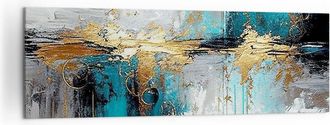 Arttor Panorama Bilder auf Leinwand 160x50cm Leinwandbild Art Deco Stück Modern Groß XXL Wanddeko Bild Schlafzimmer Küche Wandbilder Dekoration Wohnzimmer Wa