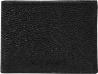 Emporio Armani Homme, Accessoires, Noir, Taille: ONE Size Portefeuille Classique en Cuir avec Emplacements pour Cartes
