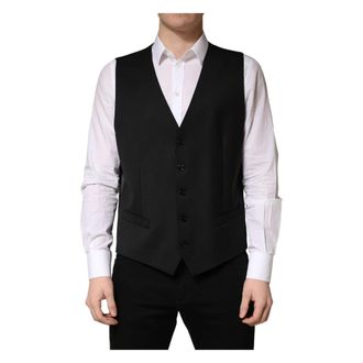 Dolce & Gabbana Einreihige Weste - - Suits - Herren - Schwarzk - M