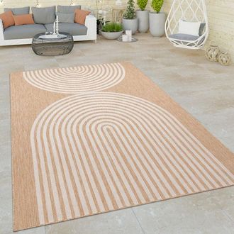 Paco Home Paco Home - Tapis Exterieur Terrasse Salon Cuisine Motif Boho Geometrique Ethnique Beige 240x340 cm
