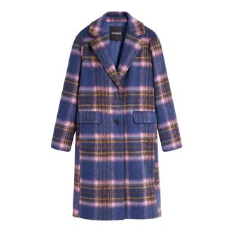 Desigual Femme, Manteaux, Bleu, Taille: 36 FR Manteau Chaq_Checkered