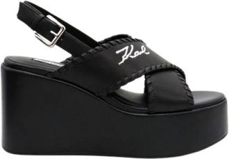 Karl Lagerfeld Femme, Chaussures, Noir, Taille: 39 EU Wendy Wedge