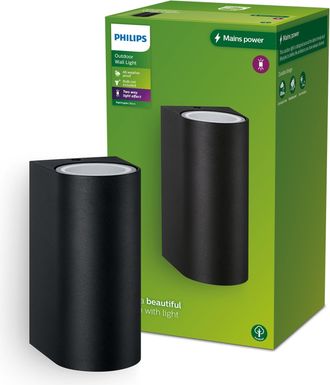 Philips Outdoor Nightingale Wandleuchte up/down, 2x max. 35W, exkl. Leuchtmittel, IP44 wetterfest, schwarz