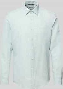 Jake*s Slim Fit Freizeithemd aus Leinen-Baumwoll-Mix