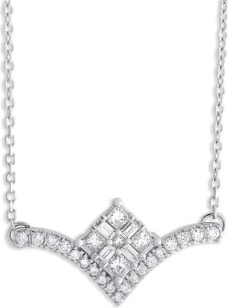 Luxury Bazaar collier en or blanc 10ct serti de diamants - Argent