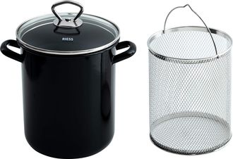Riess 0344-022, Pastatopf, Spargeltopf mit Einsatz und Deckel, CLASSIC - SPEZIALARTIKEL, Durchmesser 16 cm, Höhe 27,3 cm (ohne Deckel 20,5 cm), Inhalt 3,5 L