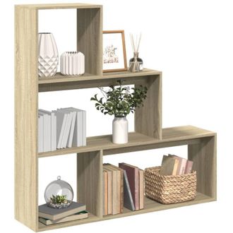 vidaXL Vidaxl - Raumteiler-B&uuml;cherregal 3 Stufen Sonoma-Eiche 123x29x123 cm