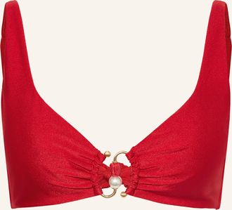 Seafolly Bralette-Bikini-Top Palermo Mit Schmuckperlen rot