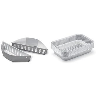 Weber 7403 Char-Basket Charcoal Briquet Holders & 6415 Small 7-1/2-Inch-by-5-inch Aluminum Drip Pans, Set of 10