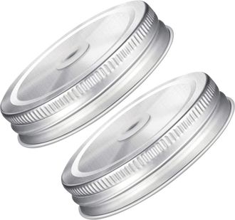 Valiclud Edelstahl Strohhalmdeckel Für Einmachglas 70mm Luftdichter Metall Deckel Mit Silikonring Rund Und Verschleißfest Für Vorratsgläser