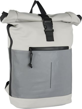 New Rebels Bowie New York Hellgrau 21L Rucksack Rolltop Reflektion Wasserabweisend Laptop 15.6