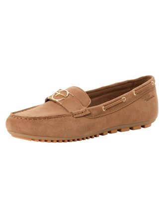 Tamaris Damen Moccassin flach Leder, braun, 40 EU