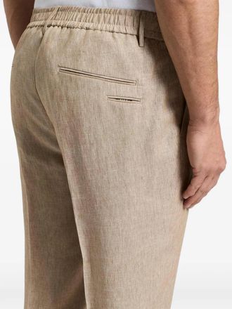 PESERICO Mens Elasticated-Waistband Turn-Up Trousers Ss26 M