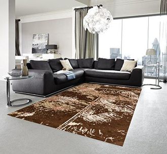 Astra 6805054163060 Webteppich Teramo in verschiedenen Farben und Größen erhältlich, Teppich, Polyester, patchwork braun, 140 x 200 x 1,3 cm