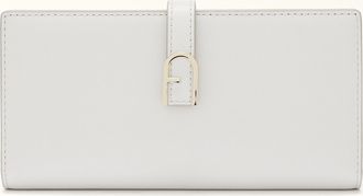 Furla Flow Klassisches Portemonnaie Marshmallow Weiß Claris Lux-kalbsleder Mit Intarsie Damen