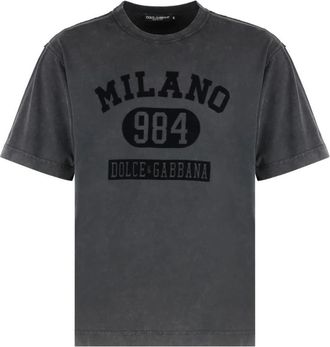 Dolce & Gabbana Homme, Tops, Gris, Taille: L Milano 984 Graphic T-Shirt