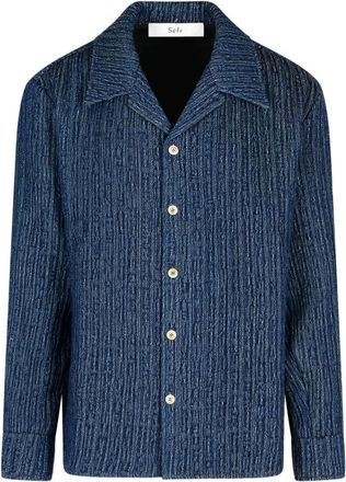 Séfr Homme, Chemises, Bleu, Taille: S Wes Shirt