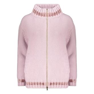 Herno Woll-Cardigan mit Rei&szlig;verschluss und Taschen - - Knitwear - Damen - Rosa - 2XS