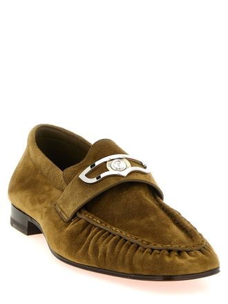 Christian Louboutin Mens Brown Calfskin Slip-On Loafers