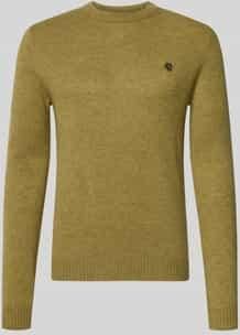 Mc Neal Slim Fit Strickpullover aus reiner Wolle mit Label-Stitching