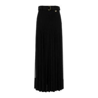 Burberry Femme, Jupes, Noir, Taille: 34 FR Jupe Maxi Pliss&eacute;e en Jersey Cr&ecirc;pe
