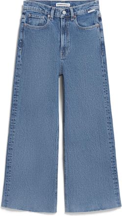 Armedangels Damen Wide Jeans Bio-Baumwoll Mix Comfort-Stretch MURLIAA Cropped Wide Jean Skinny Fit Triton