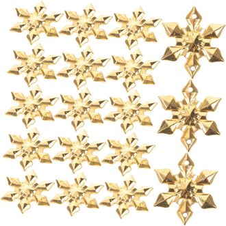 Garneck 20 Stück Teiliges Schneeflocken DIY Schmuckanhänger Transparente Gold Silberne Charms Sechszackige Kristallanhänger für Ohrringe Halsketten Armbänder 