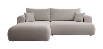 Selsey Sofa Ecksofa Eckcouch Schlafsofa Couch Mit Stauraum Schlaffunktion Pflegeleicht Polyurethanschaum L Form Links Boucle Dunkelbeige OVO
