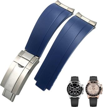 Generic 20 mm 21 mm Gummi-Armband mit kurzer Schnalle, passend für Role OYSTERFLEX Yacht Master, kleines Handgelenk, Silikonarmband