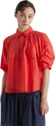 Meimeij Femme, Blouses et Chemises, Rouge, Taille: 38 FR Meimeij Chemises