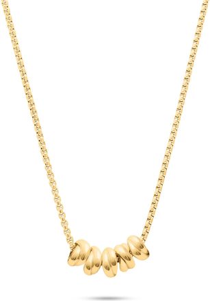 s.Oliver Necklace - Elegante Halskette aus poliertem Edelstahl - IP Gold - Vierkantkette 45 cm - wasserfest & hautfreundlich