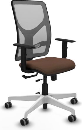 Piqueras y Crespo Brauner Schreibtischstuhl mit 1D-Armen, h&ouml;henverstellbare Lendenwirbelst&uuml;tze, ausgestattet mit Syncro/Traslack und Schneideschaum, mit Rollen von 65 m